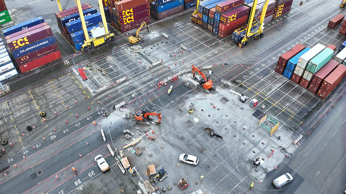 AQE Reefer Gantries, Dublin Port - Wills Bros