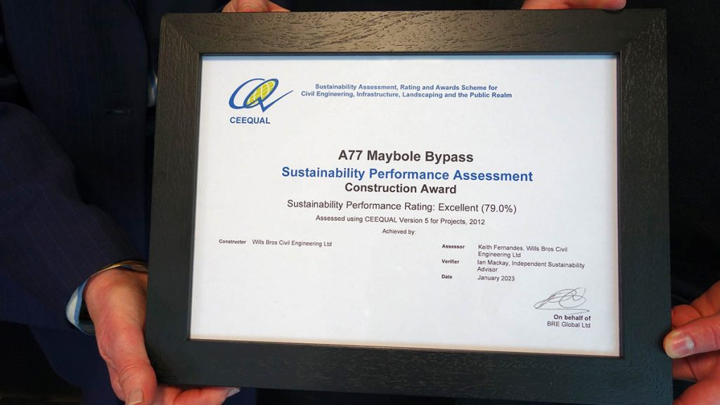 BREEAM Infrastructure (formerly CEEQUAL) Awards 2023 - Wills Bros